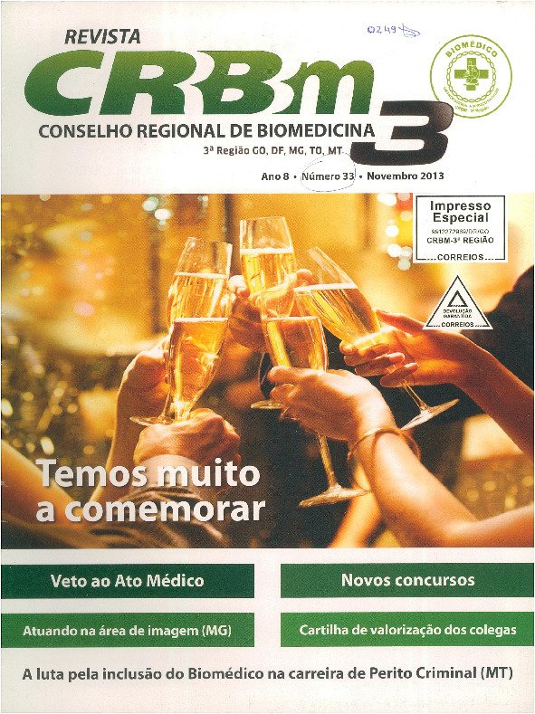CRBM – 3ª Região. Ano 8. Nº 33 – Conselho Federal de Biomedicina
